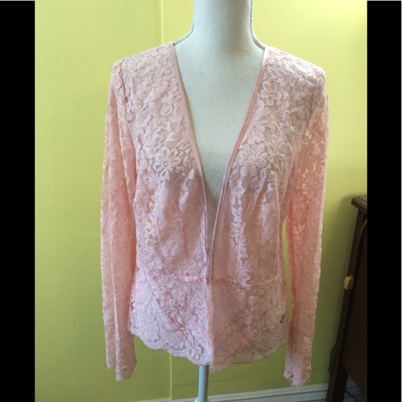 Karen Kane | Jackets & Coats | Karen Kane Pretty Pink Lace Long Sleeve ...
